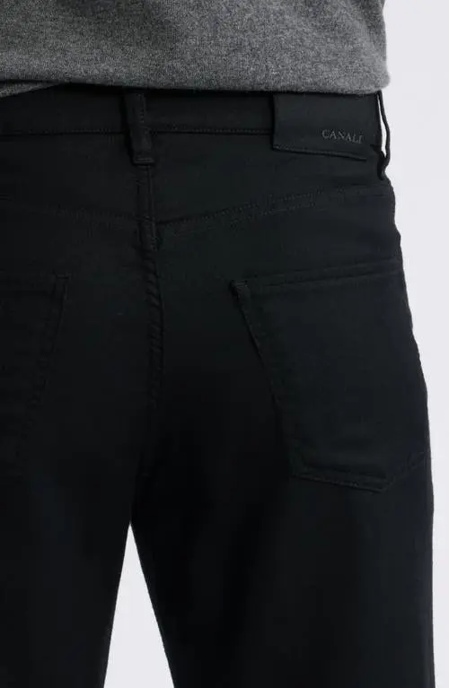 Canali Regular Fit Five Pocket Wool Pants - Black