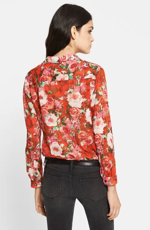 The Kooples Floral Print Cotton Blouse
