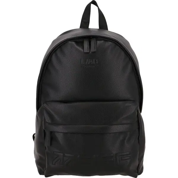 Off-White Faux Leather Backpack - Black