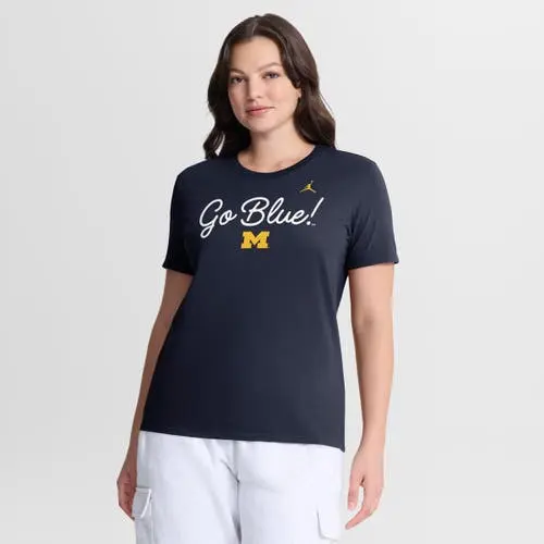 JORDAN BRAND Michigan Wolverines Script Mantra Logo T-shirt
