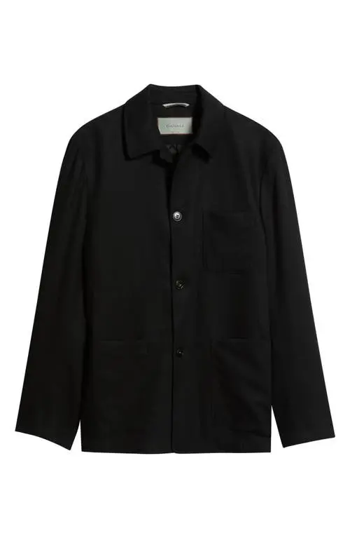 Canali Wool Blend Shirt Jacket - Black