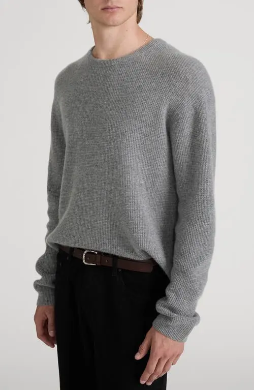 FRAME Waffle Cmere Blend Crewneck Sweater - Ash