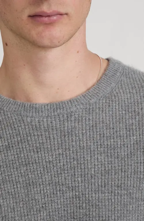 FRAME Waffle Cmere Blend Crewneck Sweater - Ash