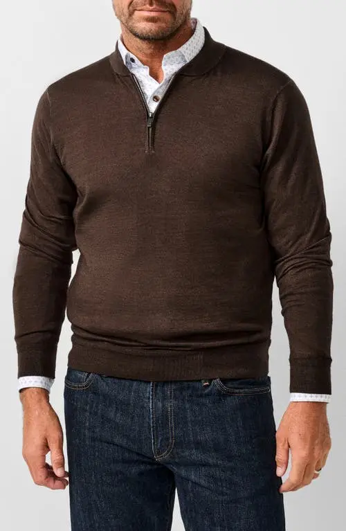 David Donahue Skipper Merino Wool Blend Quarter Zip Sweater