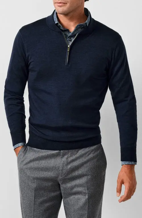David Donahue Skipper Wool Blend Quarter Zip Sweater