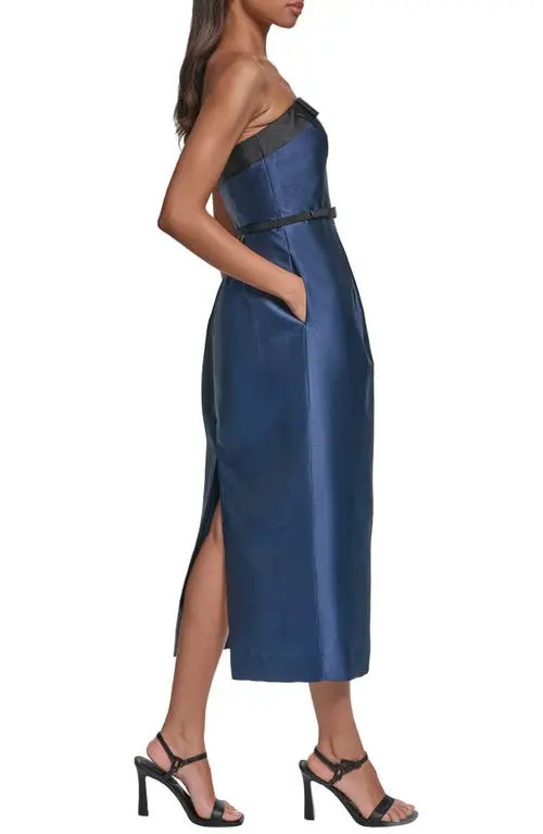 Karl Lagerfeld Paris Strapless Belted Cocktail Dress