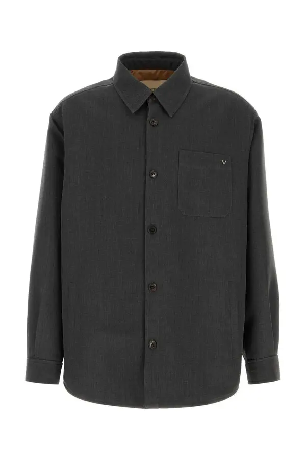 Valentino Garavani Dark Grey Wool Overshirt - Gray