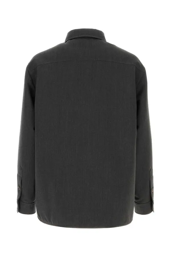 Valentino Garavani Dark Grey Wool Overshirt - Gray
