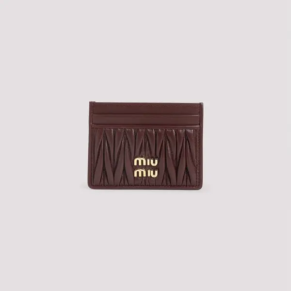 Miu Miu Lamb Leather Cardholder - Red
