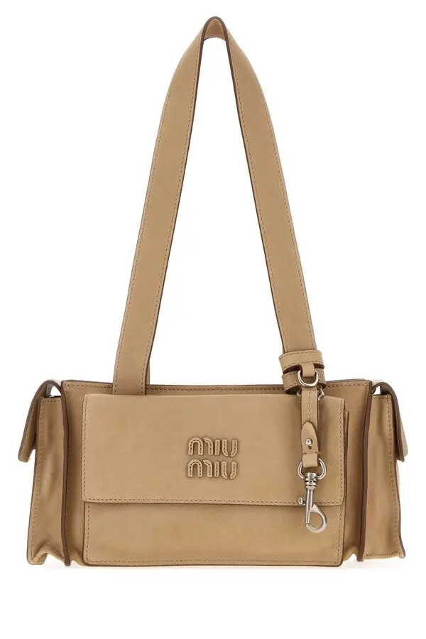 Miu Miu Beige Nappa Leather Shoulder Bag