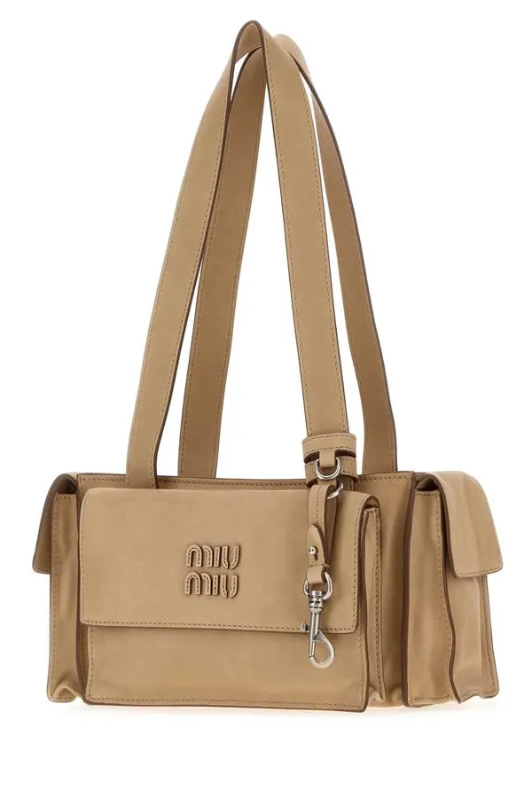 Miu Miu Beige Nappa Leather Shoulder Bag