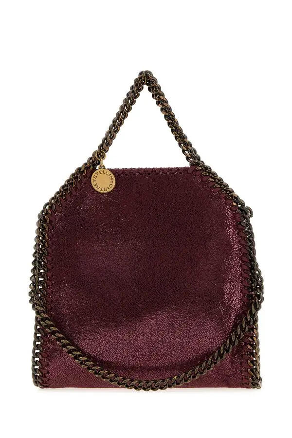 Stella McCartney Burgundy Shaggy Deer Micro Falabella Handbag