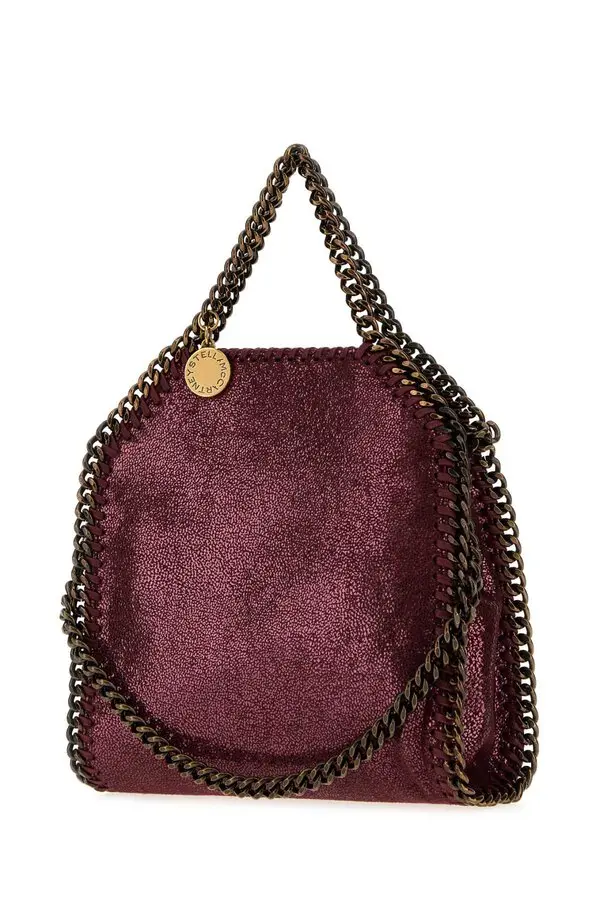 Stella McCartney Burgundy Shaggy Deer Micro Falabella Handbag