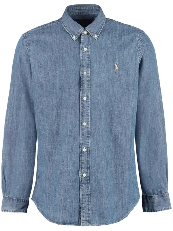 Polo Ralph Lauren Long Sleeve Sport Shirt In Denim