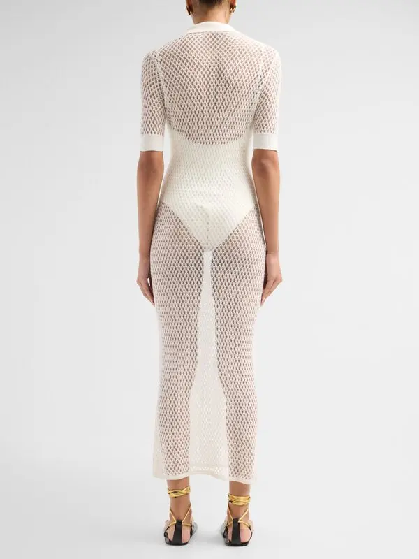 Kiki De Montparnasse High Summer Silk Crochet Polo Dress