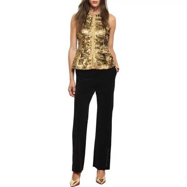 Mint Velvet Sequin Cut Out Waistcoat