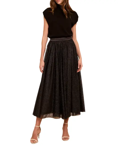 Mint Velvet Glitter Tulle Skirt