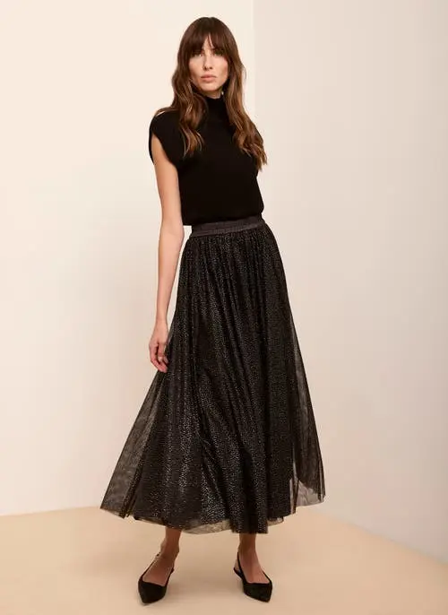 Mint Velvet Glitter Tulle Skirt