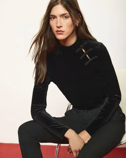 Mint Velvet Velvet High Neck Top