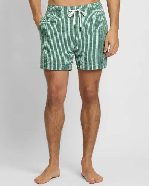 Onia Seersucker Charles 5" Swim Trunk