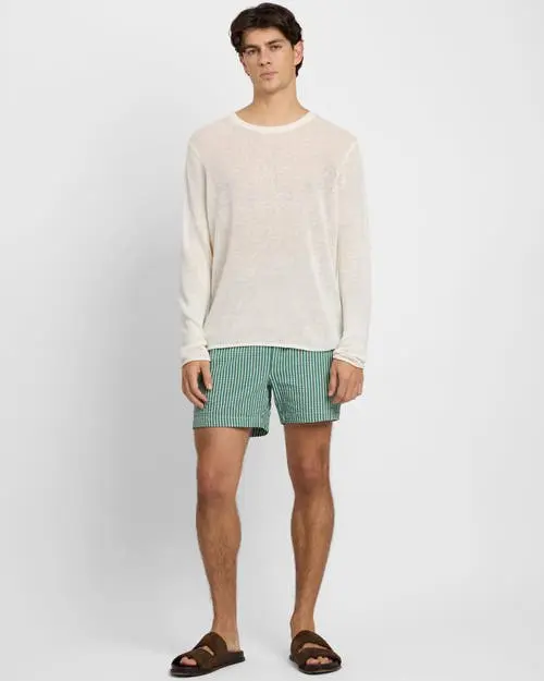 Onia Seersucker Charles 5" Swim Trunk