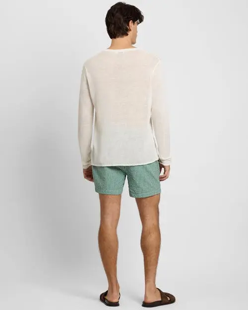 Onia Seersucker Charles 5" Swim Trunk