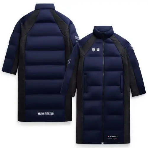 OFF SEASON Chicago Bears Long Team Puffer Coat - Navy