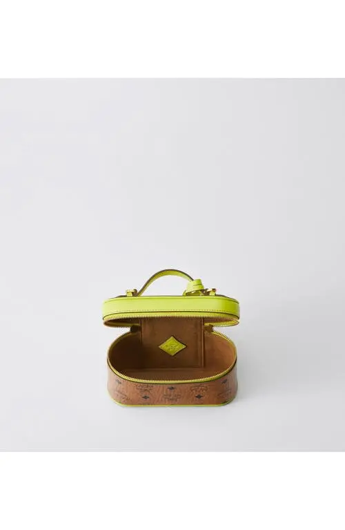 Mcm Mini Aren Vanity Case In Visetos Leather Mix