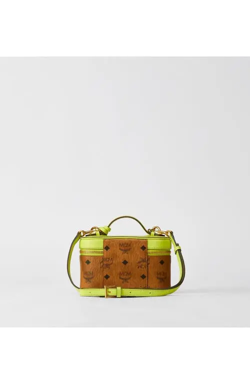 Mcm Mini Aren Vanity Case In Visetos Leather Mix
