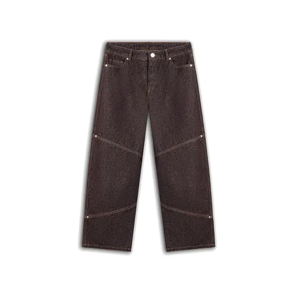 NOCTURNE Barrel Leg Panelled Jeans - Brown