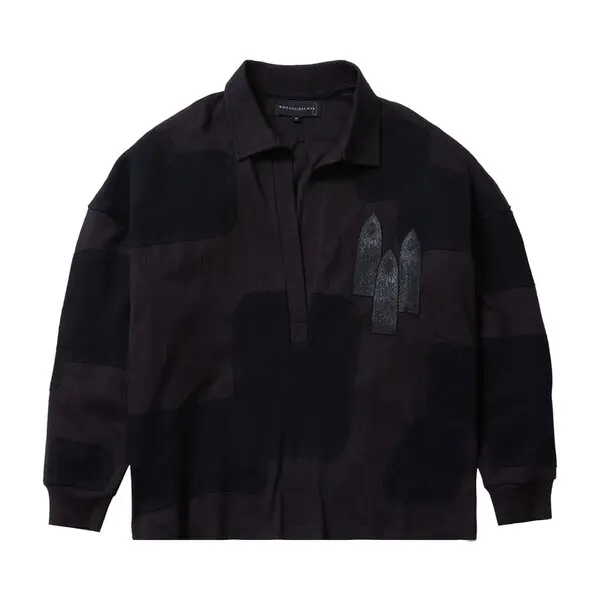 WHO DECIDES WAR Arch Henley Shirt 'coal