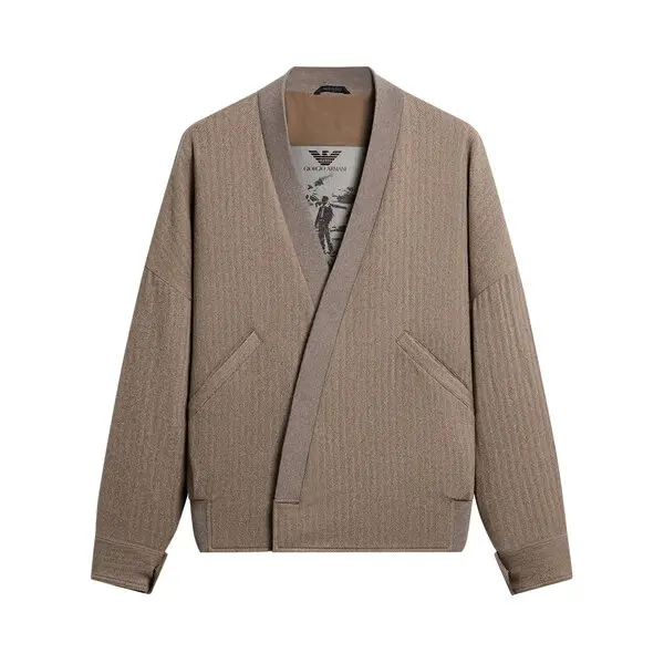 Kith Giorgio Armani & Virgin Wool Crossover Jacket 'marron