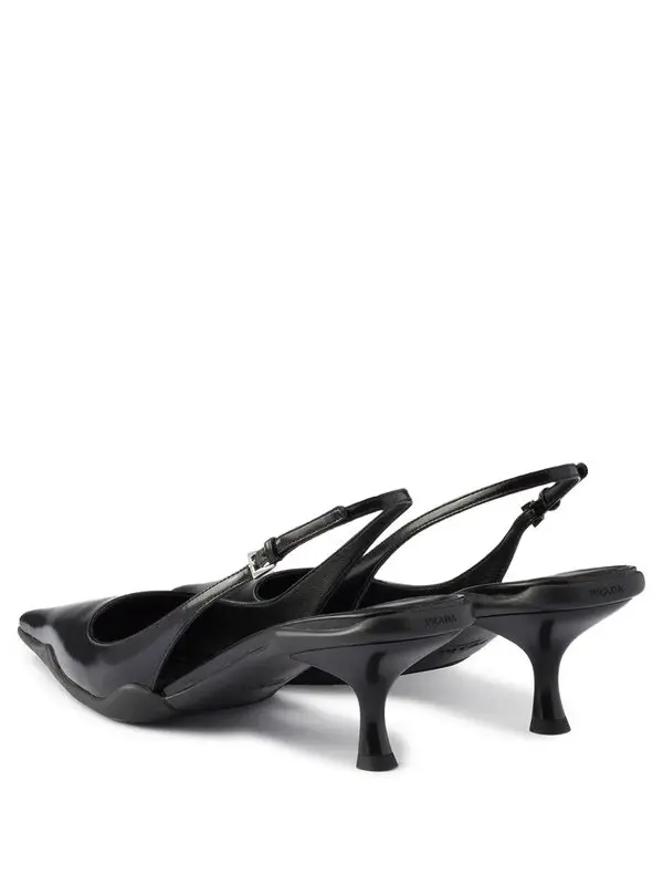 Prada Décolleté Slingback In Pelle Spazzolata