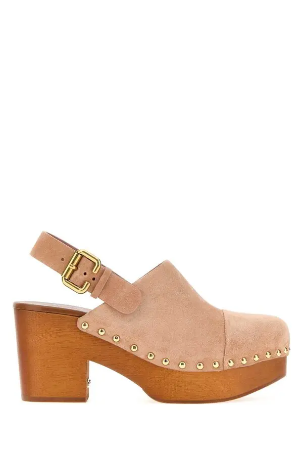 Chloé Antiqued Suede Jeanette Clogs