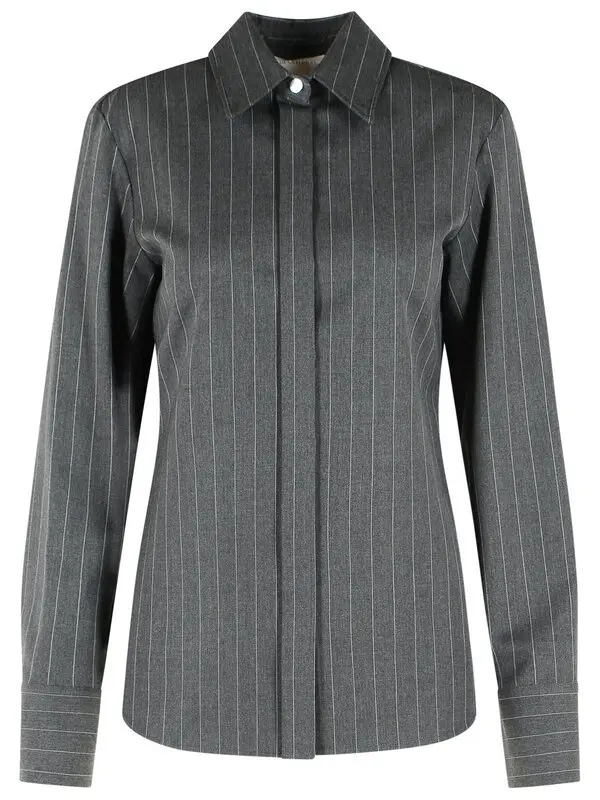 Sportmax Pepli' Tight Shirt In Medium Grey Wool - Gray