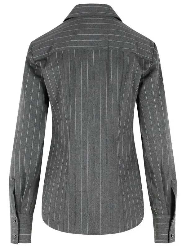 Sportmax Pepli' Tight Shirt In Medium Grey Wool