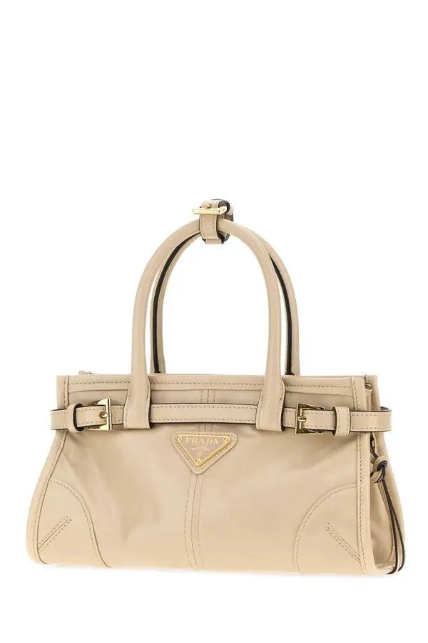 Prada Sand Leather Mini Bonnie Handbag - Brown