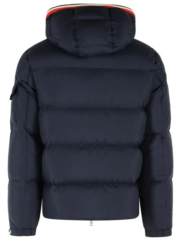 Moncler Navy Polyester Short 'lacfroid' Hooded Down Jacket