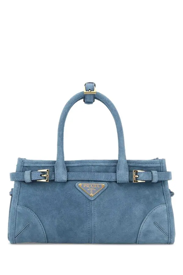Prada Light Suede Mini Bonnie Handbag - Blue