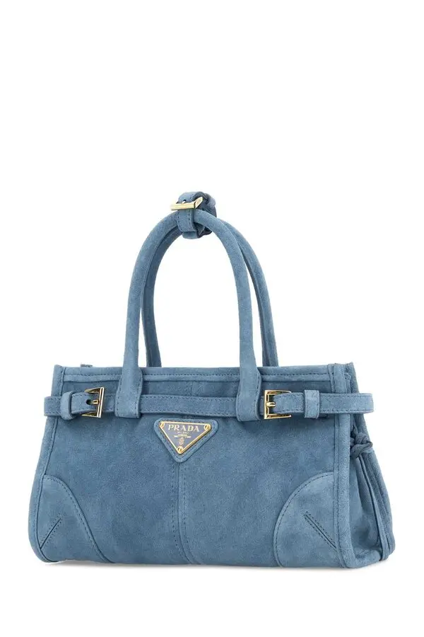 Prada Light Suede Mini Bonnie Handbag - Blue