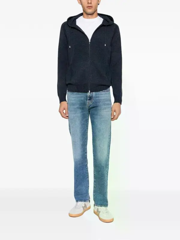 BARBA NAPOLI Zip-up Hooded Cardigan