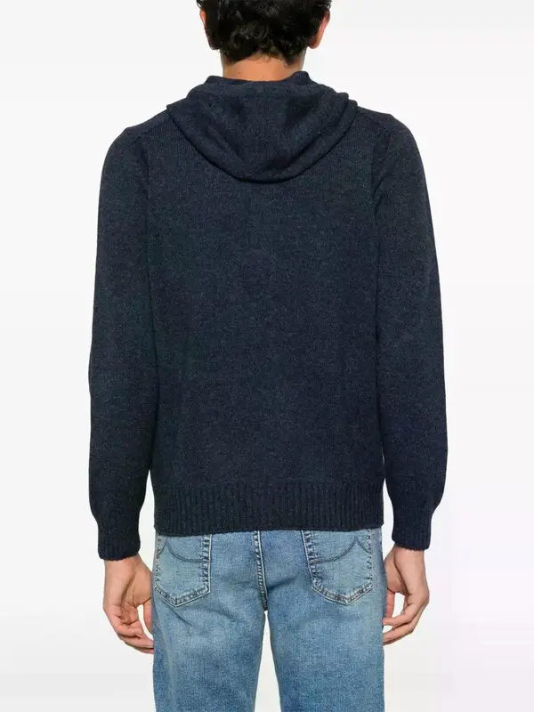 BARBA NAPOLI Zip-up Hooded Cardigan