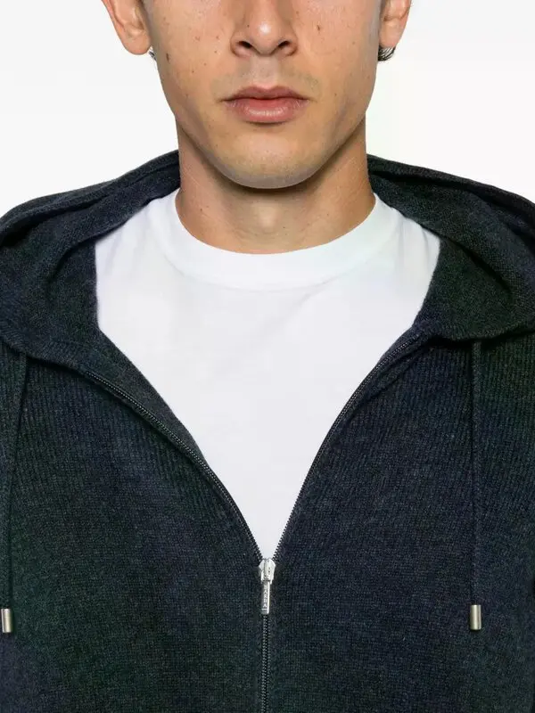 BARBA NAPOLI Zip-up Hooded Cardigan