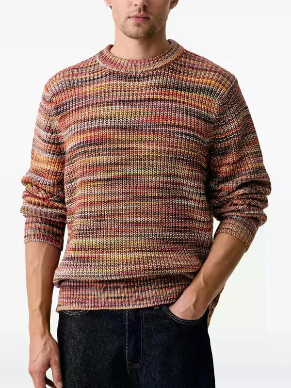 LES DEUX Striped Chunky-knit Sweater