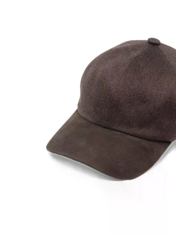 BARBA NAPOLI Suede-panel Baseball Cap