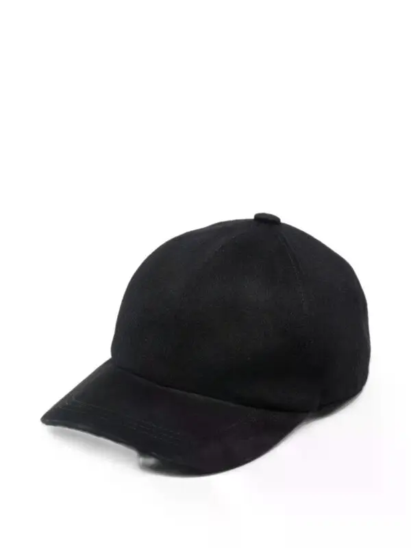 BARBA NAPOLI Suede-panelled Baseball Cap - Black