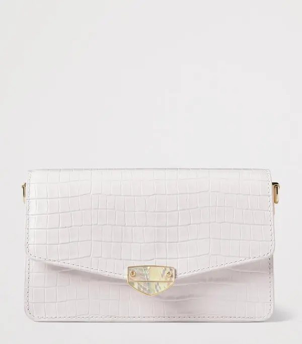 ASPINAL OF LONDON Leather Croc-embossed Eliza Clutch Bag