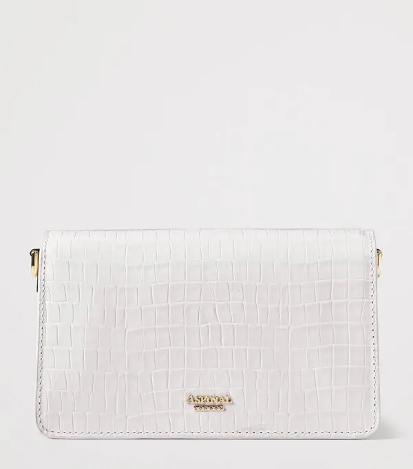 ASPINAL OF LONDON Leather Croc-embossed Eliza Clutch Bag