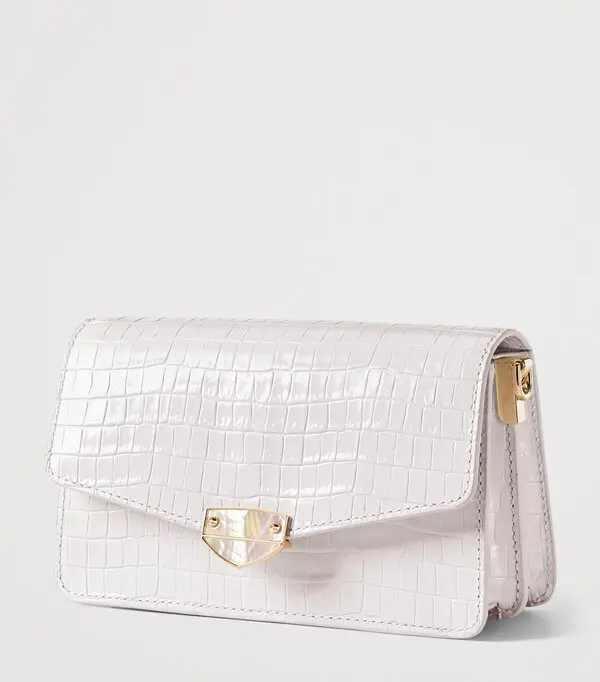 ASPINAL OF LONDON Leather Croc-embossed Eliza Clutch Bag