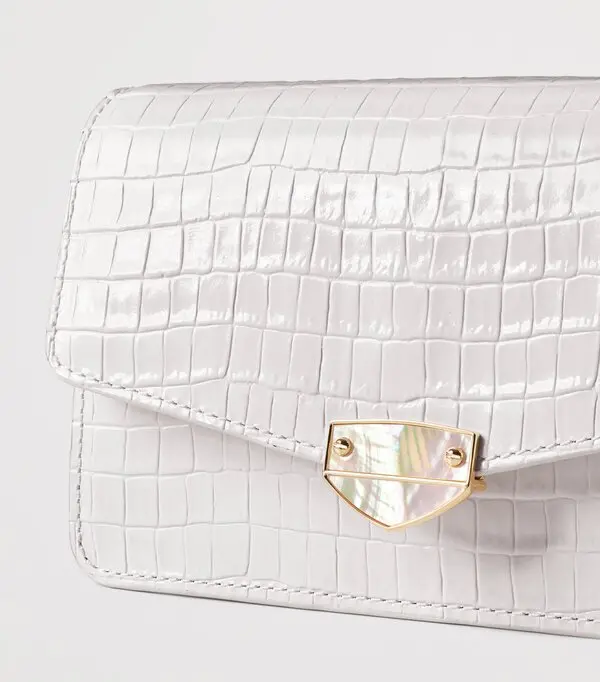ASPINAL OF LONDON Leather Croc-embossed Eliza Clutch Bag